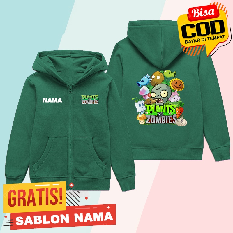 Jual Jaket Zipper Anak Motif Plant Vs Zombies Character - Zipper Anak ...