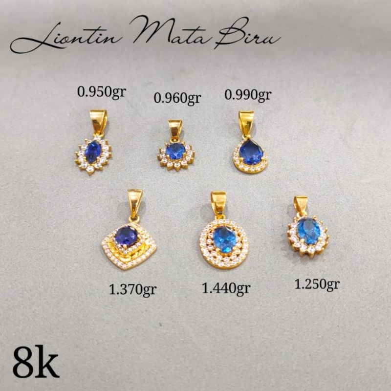 Jual ANEKA LIONTIN MATA BIRU KADAR 8K | Shopee Indonesia