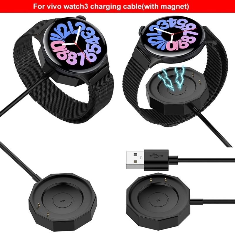 Jual Charger Dock USB Magnetic Vivo Watch 3 / iQOO Watch | Shopee Indonesia