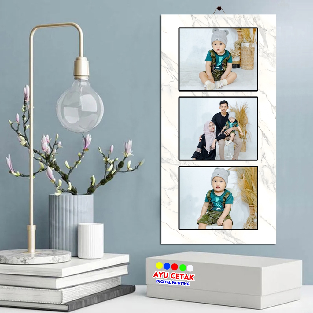 Jual CETAK POTO + BINGKAI MDF UKURAN 15X30CM | 3 POTO | Shopee Indonesia