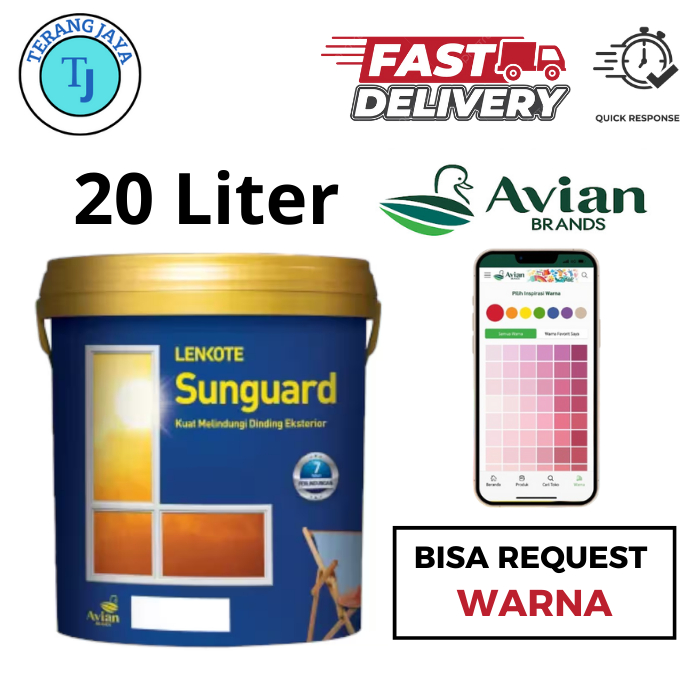 Jual Cat Tembok Exterior Premium AVIAN LENKOTE SUNGUARD 20 Liter ...