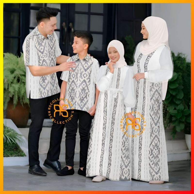Jual Set Couple Family Baju Tenun Couple Keluarga Padma Series Putih ...