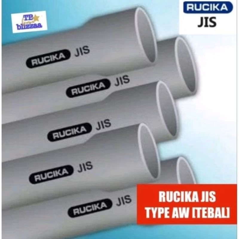 Jual Pipa PVC Rucika JIS 2" inch Per Batang 4 Meter Pipa 2" JIS AW ...
