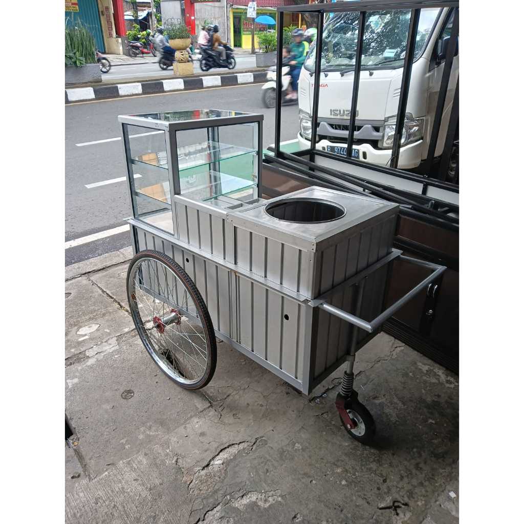 Jual Gerobak Cilok Silver Roda Becak ( FREE Onkir Khusus Jabodetabek ...