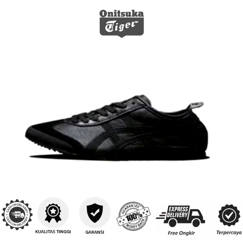 Jual Sepatu Onitsuka Tiger Mexico 66 Deluxe Full Black | Shopee Indonesia