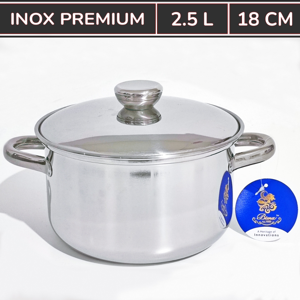 Jual BIMA Prima Panci Stainless Steel 2.5L Saucepot 18 CM Inox Premium - B2007018 | Shopee Indonesia