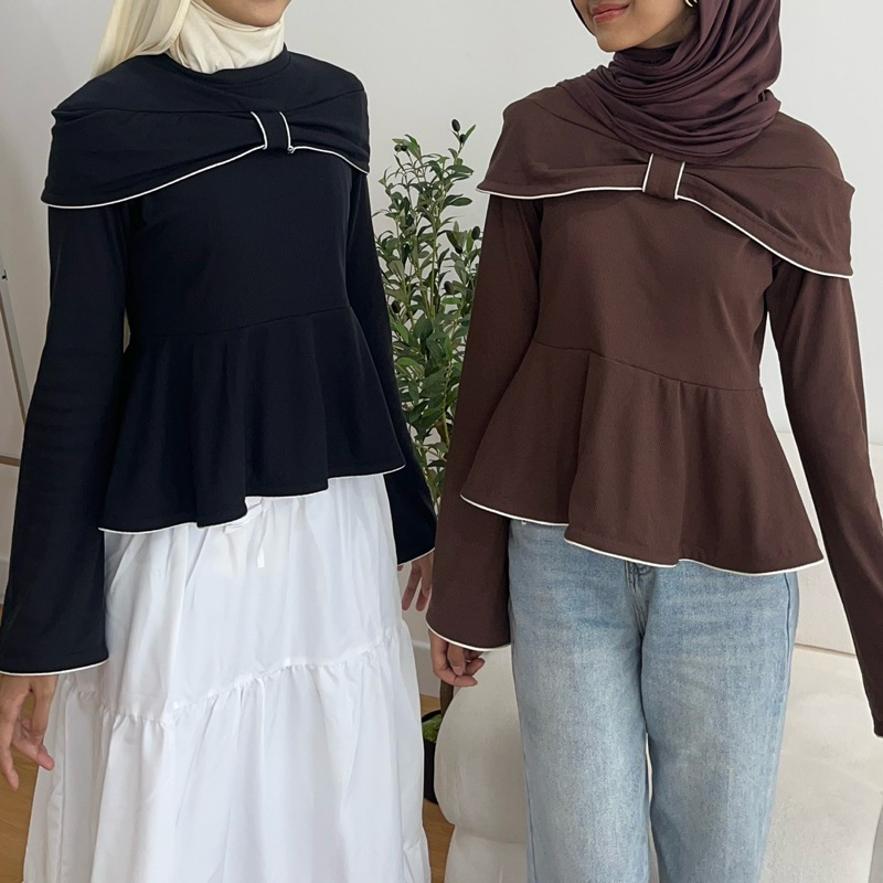 Jual AMOIRA | RIBBON KNIT TOP - atasan knit model pita | Shopee Indonesia