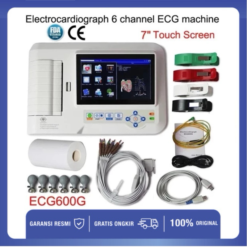Jual Electrocardiograph CONTEC ECG 600G Thermal ECG EKG Electrocardiogram | Shopee Indonesia