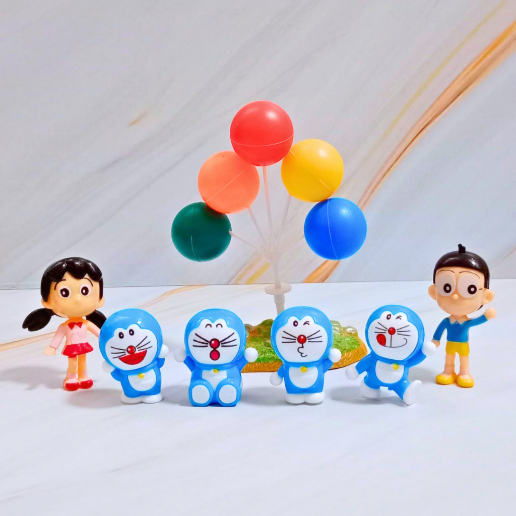 Jual ( Isi 6 )Topper Dekorasi Cake Kue Kartun Figure Doraemon Nobita ...