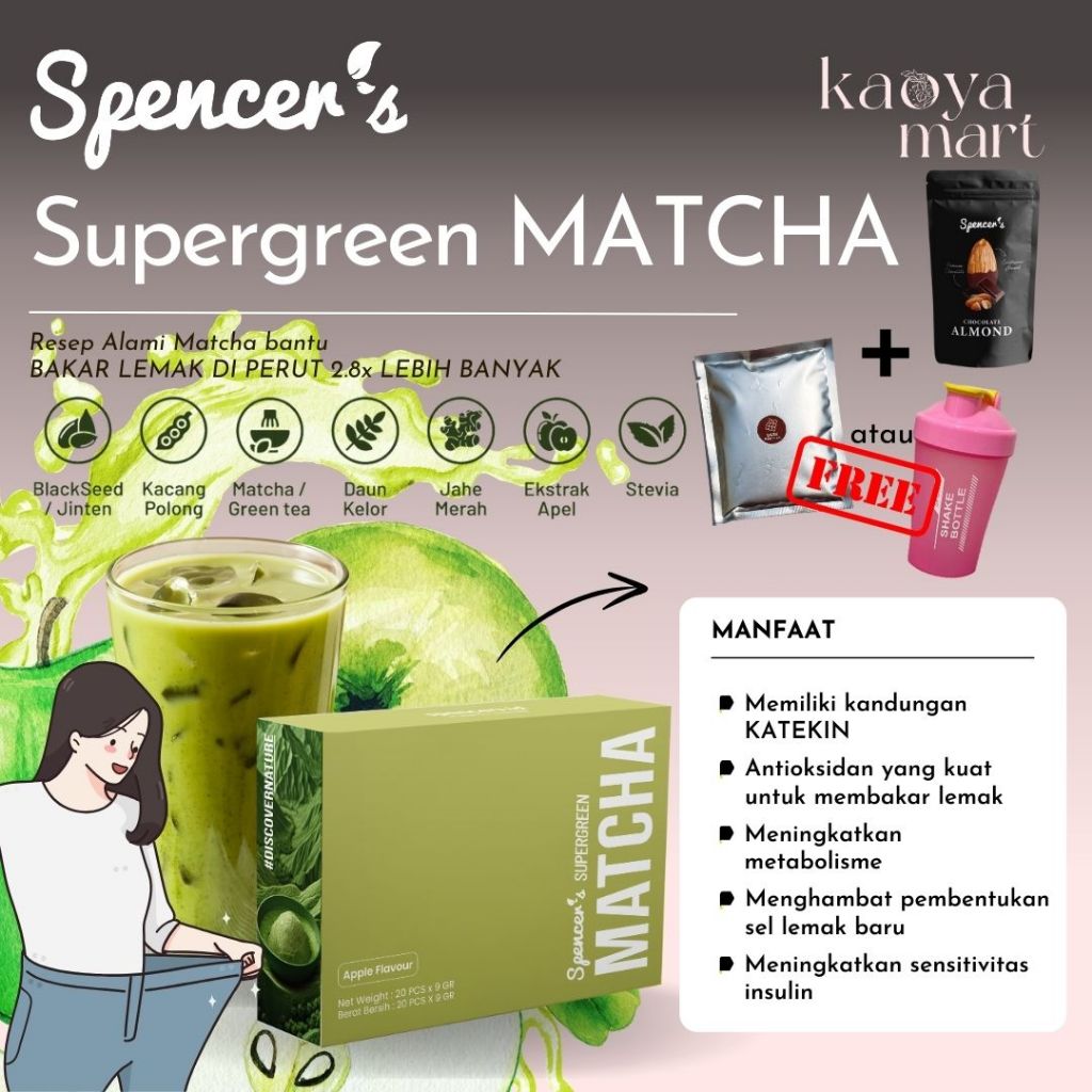 Jual Spencer's Supergreen Matcha rasa Apple Apel + FREE Diet Coaching ...