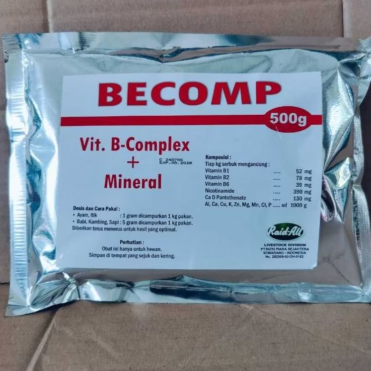 Jual BECOMP BUBUK Kemasan 500 GRAM By Raid All VITAMIN B KOMPLEKS ...