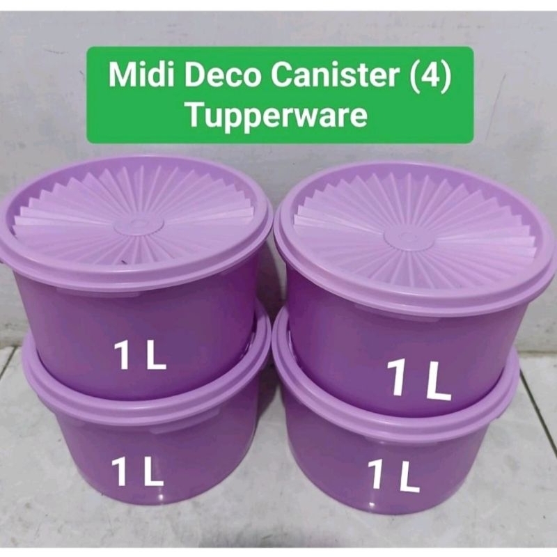 Jual Toples Midi Deco Canister (4) Tupperware ( FREE Bubble Warp ...