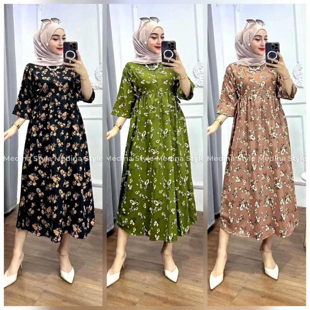 Jual Miranda Dress Rayon 3/4 / Daster Rayon Premium / Dress Busui ...