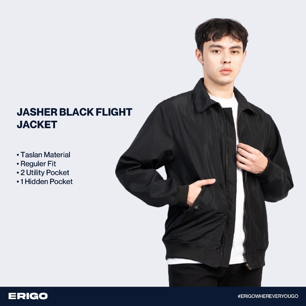 Jual Erigo Flight Jacket Jesher Black Unisex | Shopee Indonesia