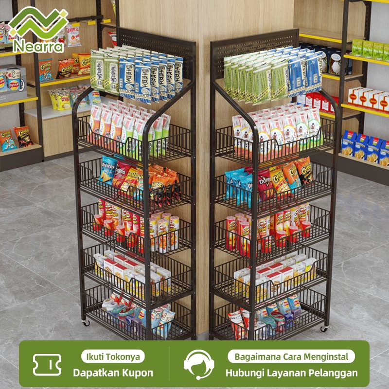 Jual Rak Makanan Ringan Supermarket 5 Lapis, Toko Obat, Rak Display ...