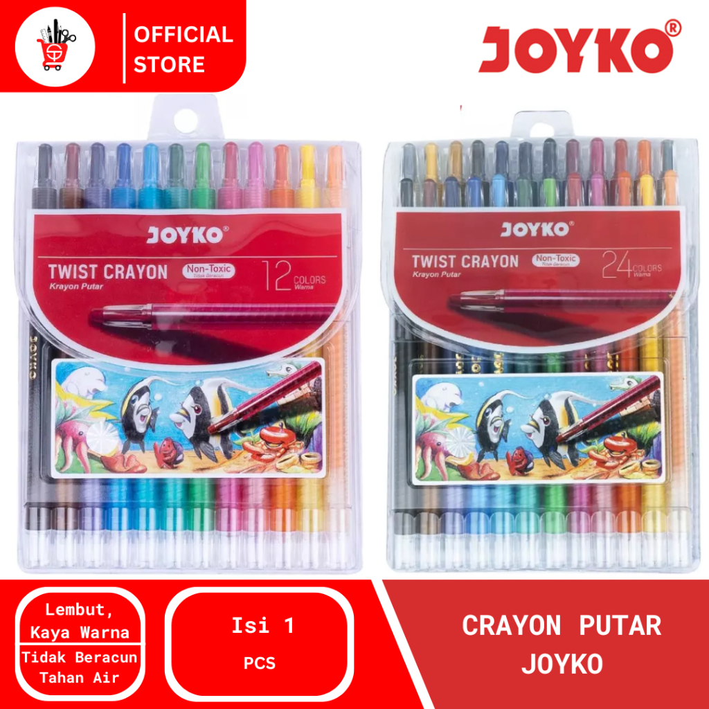 Jual Twist Crayon | Krayon Putar Joyko TWCR-12 / TWCR-24 (1 SET ...