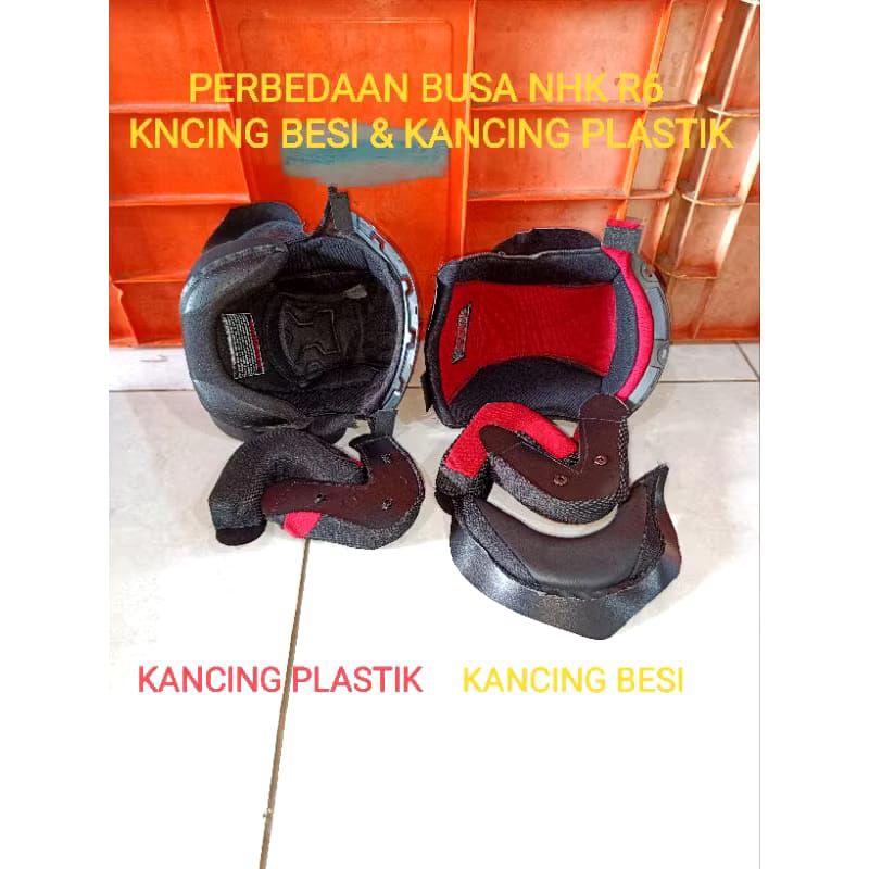 Jual busa helm NHK r6 kancing besi full set busa pipi busa leher busa ...