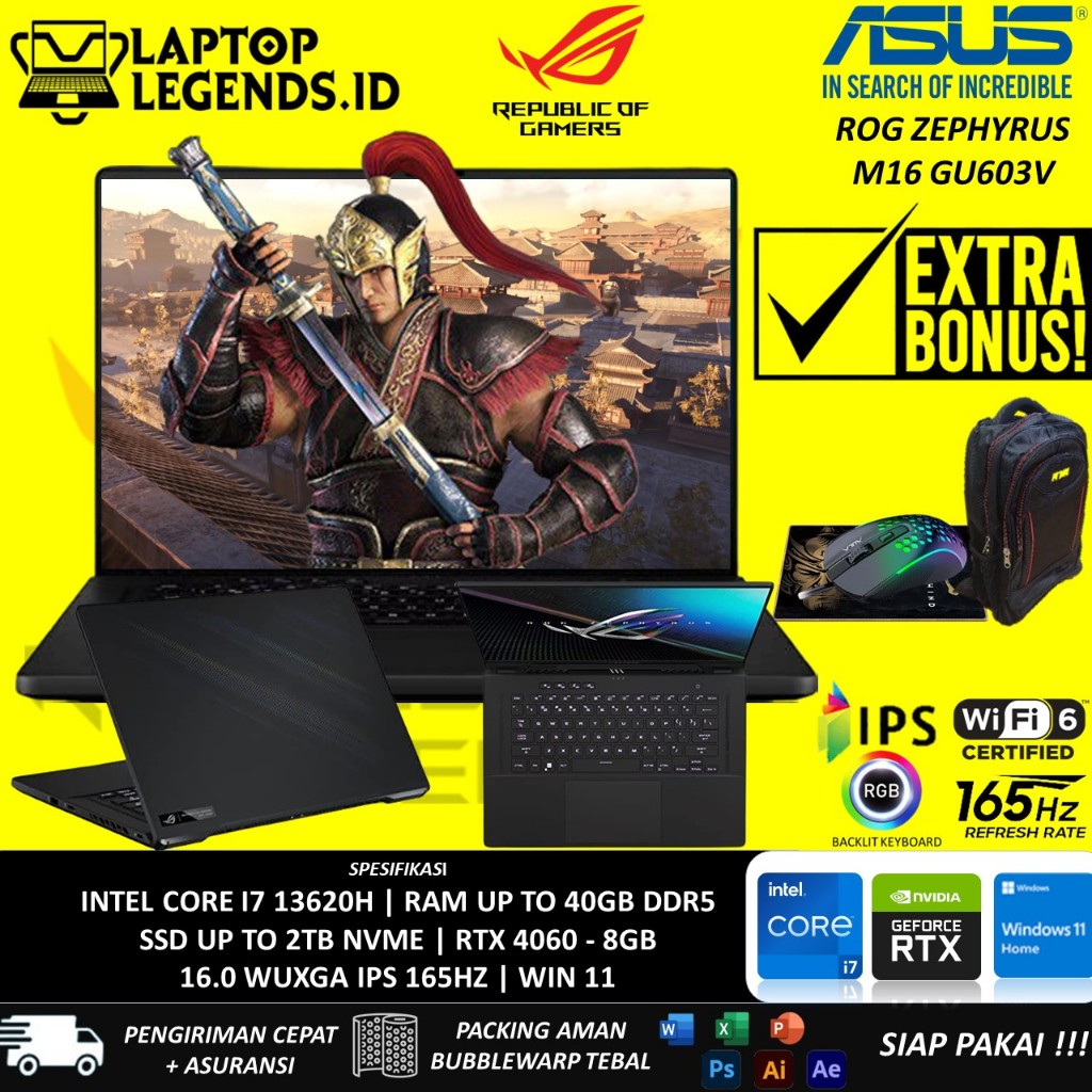 Jual Asus ROG Zephyrus M16 GU603V I7 13620H RAM 16GB DDR5 2TB SSD 16 ...
