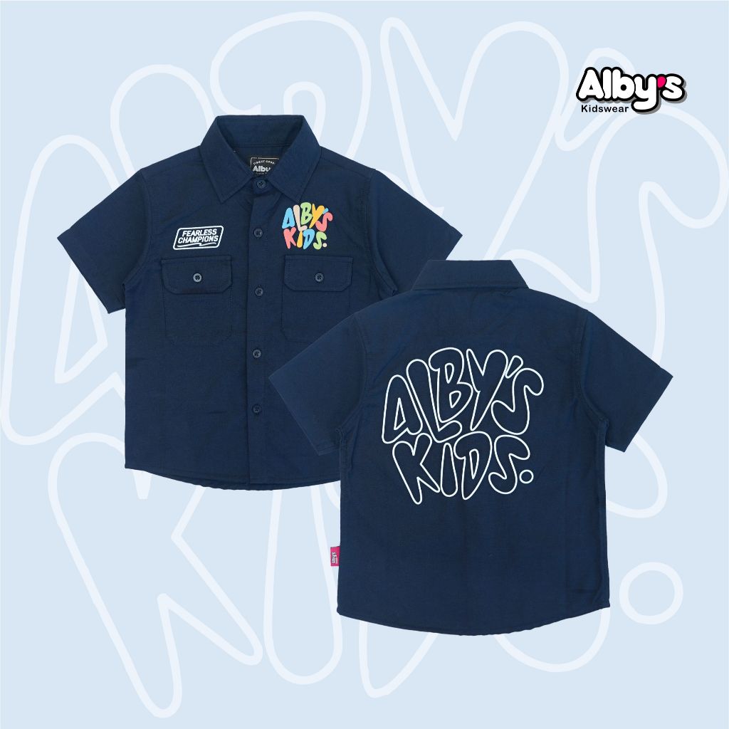 Jual Albys Kidswear - Kemeja Casual Workshirt Anak laki laki - Navy | Shopee Indonesia