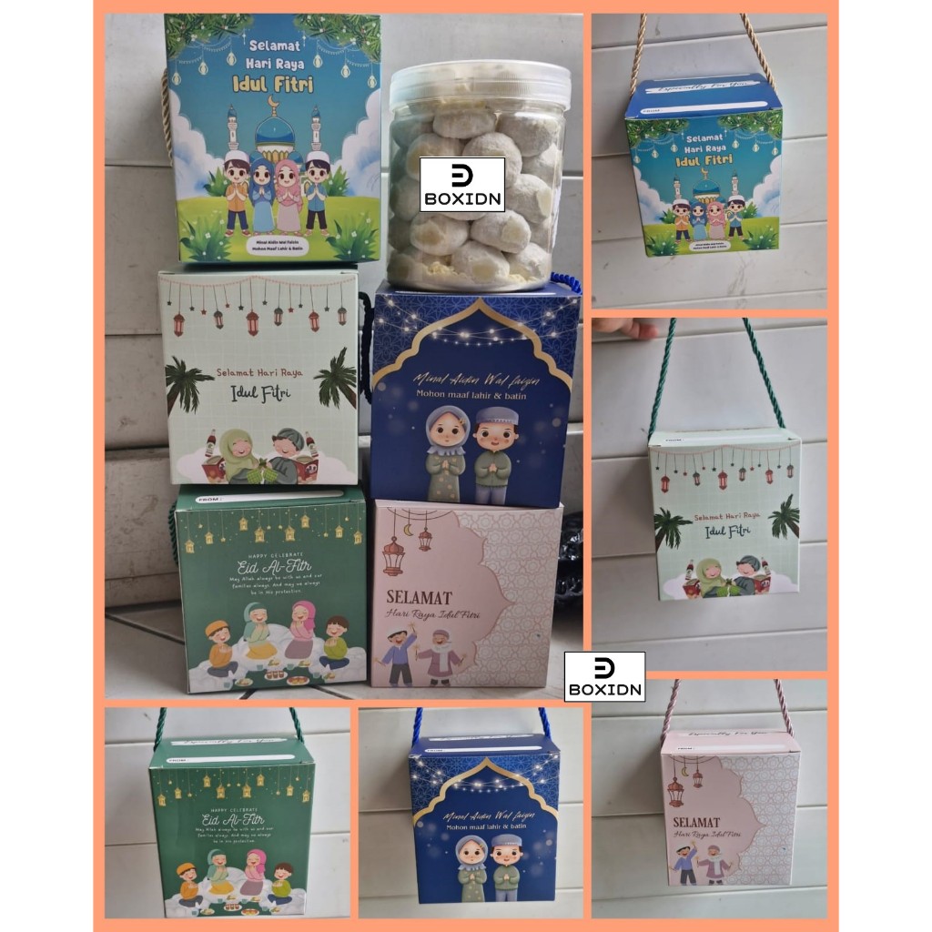 Jual Satuan Mini Box Lebaran 10x10 x11cm Box Lebaran 1 Jar 600ml Box ...