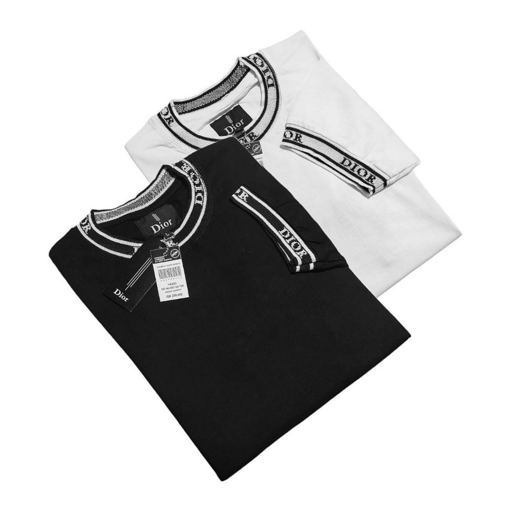 Jual Kaos D*I*O*R Hype Impor Premium Atasan Pria Kerah Lengan Rib Karet ...