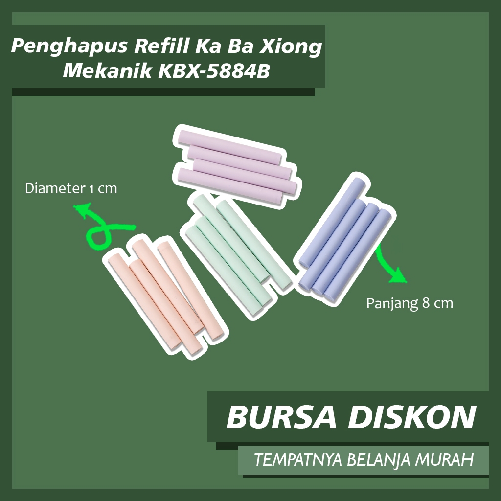 Jual Penghapus Refill Ka Ba Xiong Mekanik KBX-5884B Diameter 1cm Refil ...