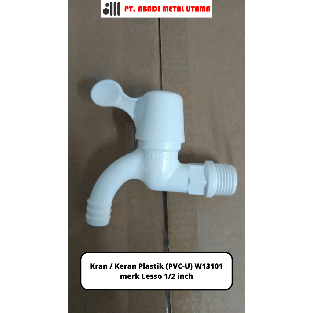 Jual Kran / Keran Plastik (PVC-U) W13101 merk Lesso 1/2 inch | Shopee ...