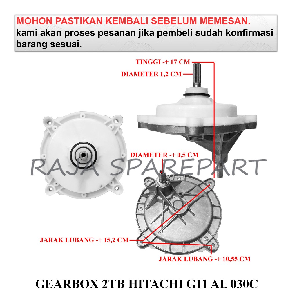Jual GH3C GIRBOX / GEARBOX MESIN CUCI / GEARBOX 2 TABUNG HITACHI G11 AL ...