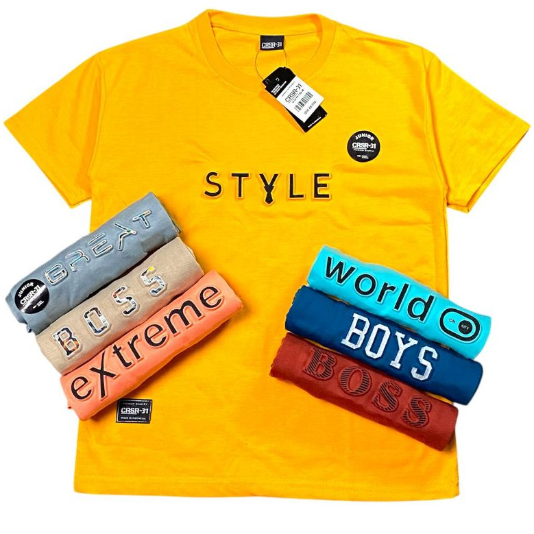 Jual 4 Pcs EMBOSS ANAK CRSR-31 kaos anak baju anak t-shirt anak lengan ...