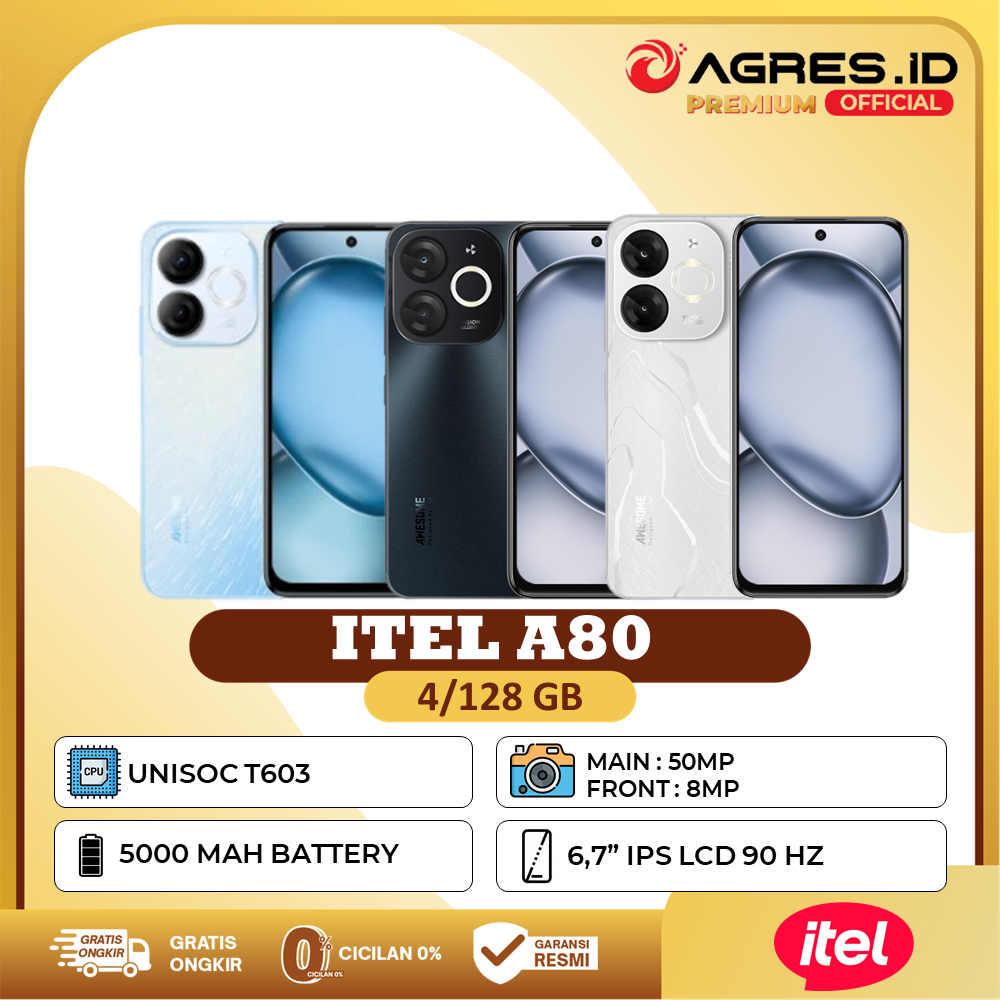 Jual itel A80 4+4/128GB Memory - 50MP Super HDR Camera - Pioneering Design - 6.7" Punch Hole ...