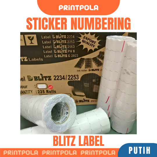 Jual Blitz Labels Putih (White) Sticker Numbering Kertas Roll Paper ...