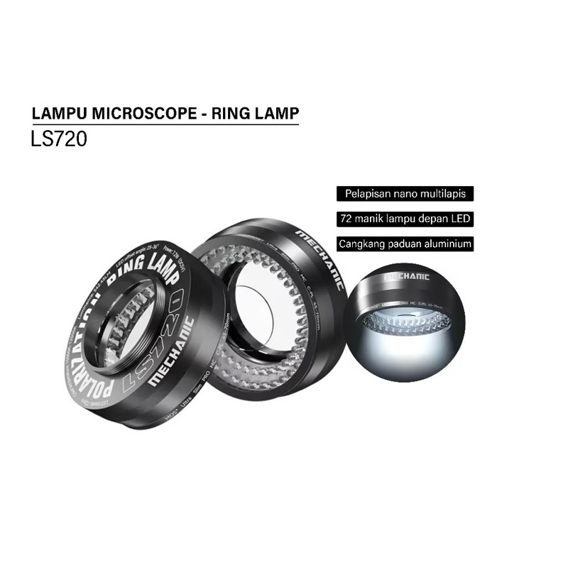 Jual Mechanic LS720 Lampu Microscope Microscope Ring Light Polarized ...
