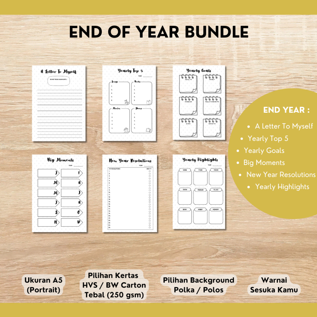 Jual BuJoKu End Of Year Bundle | Bullet Journal | Template Journaling ...