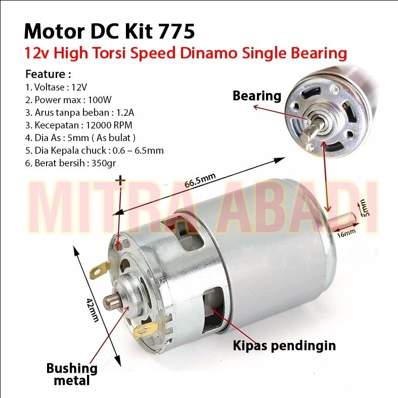 Jual Dinamo MOTOR DC 12V HIGH SPEED & TORSI 775 | Shopee Indonesia