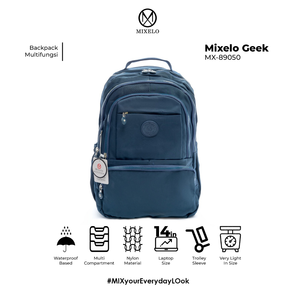Jual Mixelo Geek Backpack premium bahan waterproof tas ransel wanita ...
