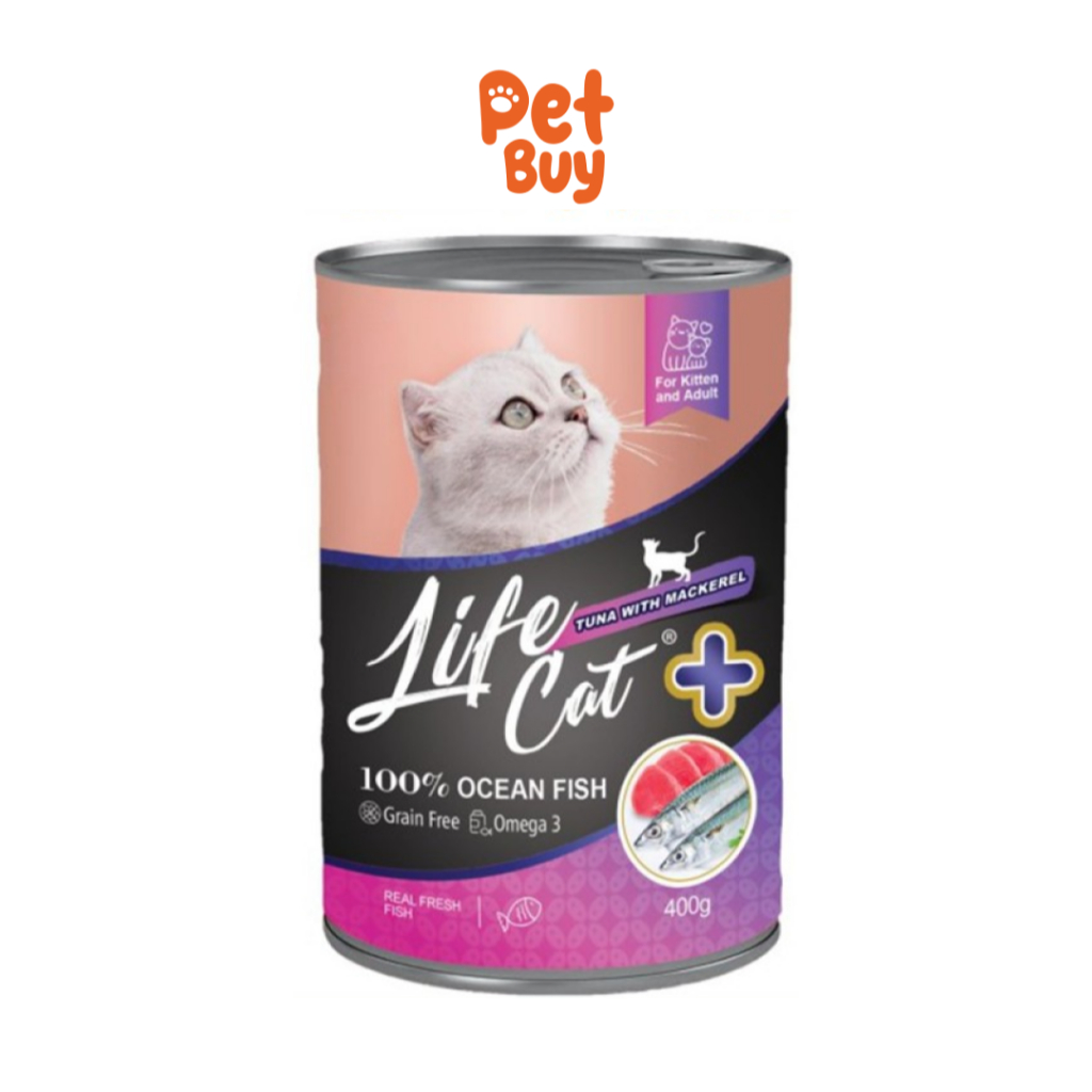 Jual Life Cat Plus Can Tuna Mackerel 400 gr | Shopee Indonesia
