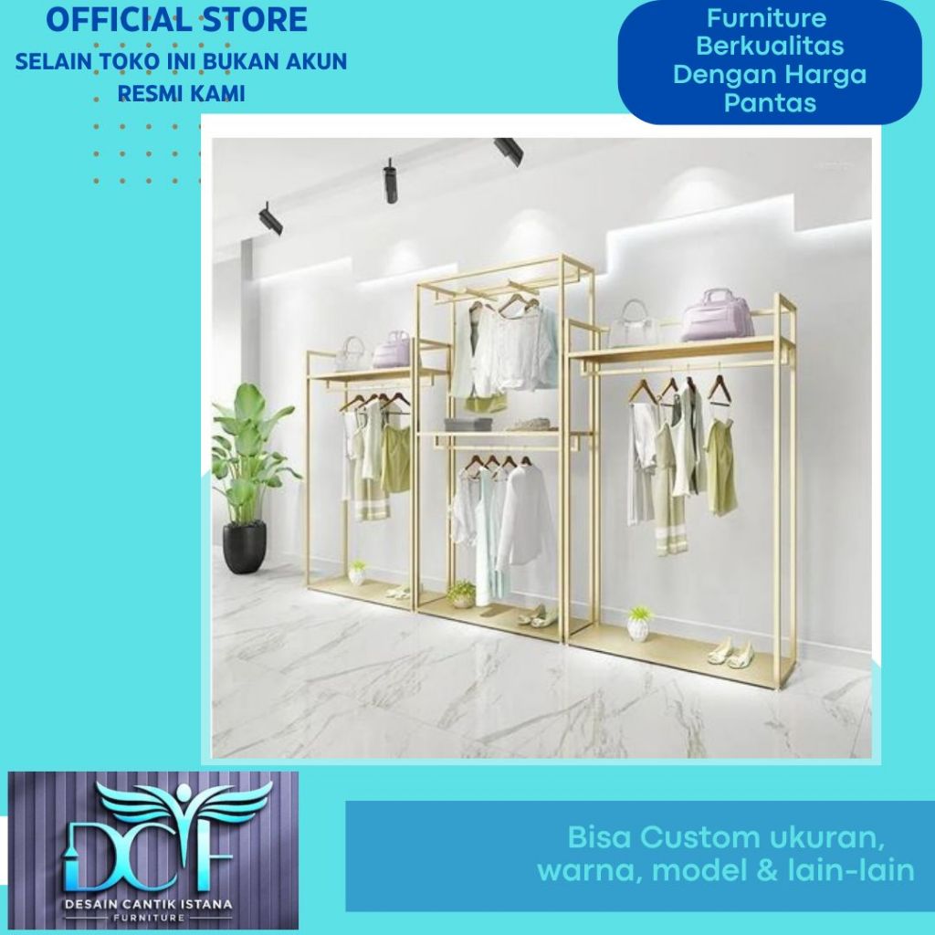 Jual 1 Set 3 Unit Rak Display Pakaian Butik | Shopee Indonesia