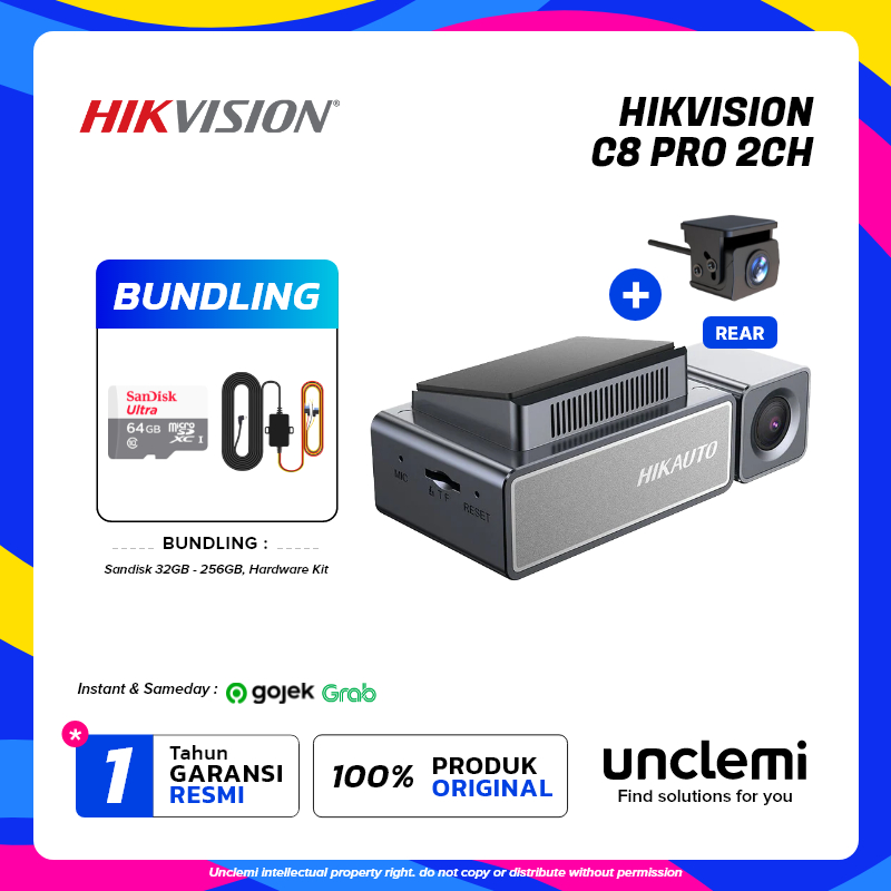 Jual HIKVISION C8 Pro (3.5K) Dash Cam Pro 1688P (Front + Rear Camera ...