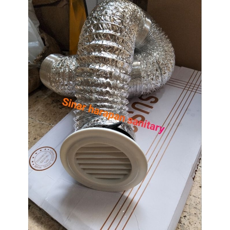 Jual Paket flexible cerobong 4inch 4 meter / Grill 4inch / ventilasi ...