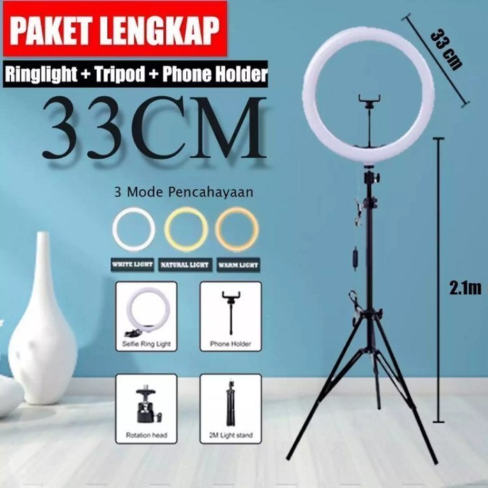 Jual LAMPU RING LIGHT LED 26CM 10 INCH RINGLIGHT SELFIE 3 MODE LIVE ...