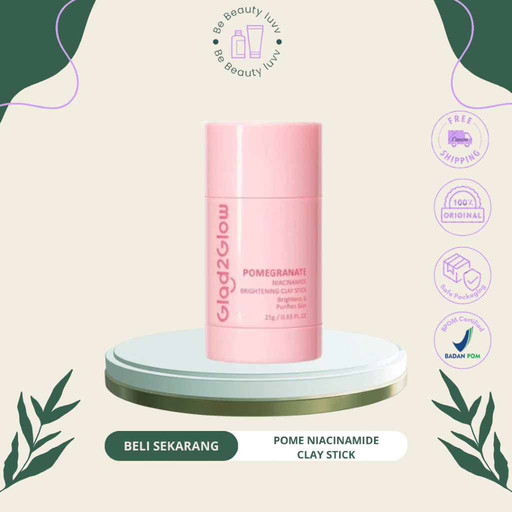 Jual Glad2Glow Pomegranate Niacinamide Brightening Clay Stick | Shopee Indonesia
