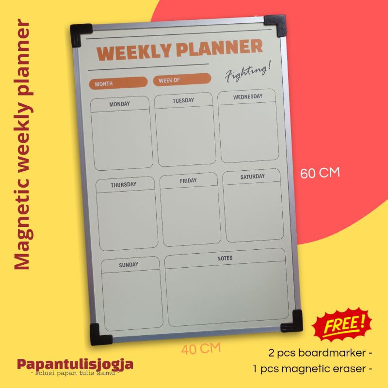 Jual Weekly Planner Board | Papan Tulis Jadwal | Papan Tulis Data ...
