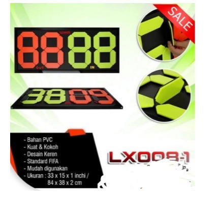 Jual PAPAN SCORE -PAPAN ANGKA - PAPAN NOMOR UNTUK GANTI PEMAIN IN OUT ...