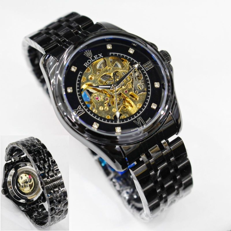 Jual JAM TANGAN OTOMATIS ROLEX KING SKELETON RANTAI SOLID | Shopee ...