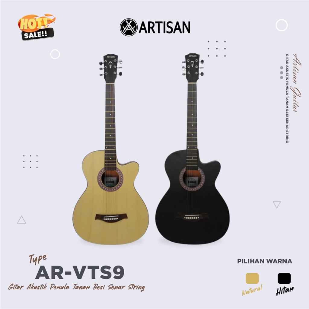 Jual ARTISAN Gitar Akustik Tanam Besi Beginner AR - VTS9 Senar String ...