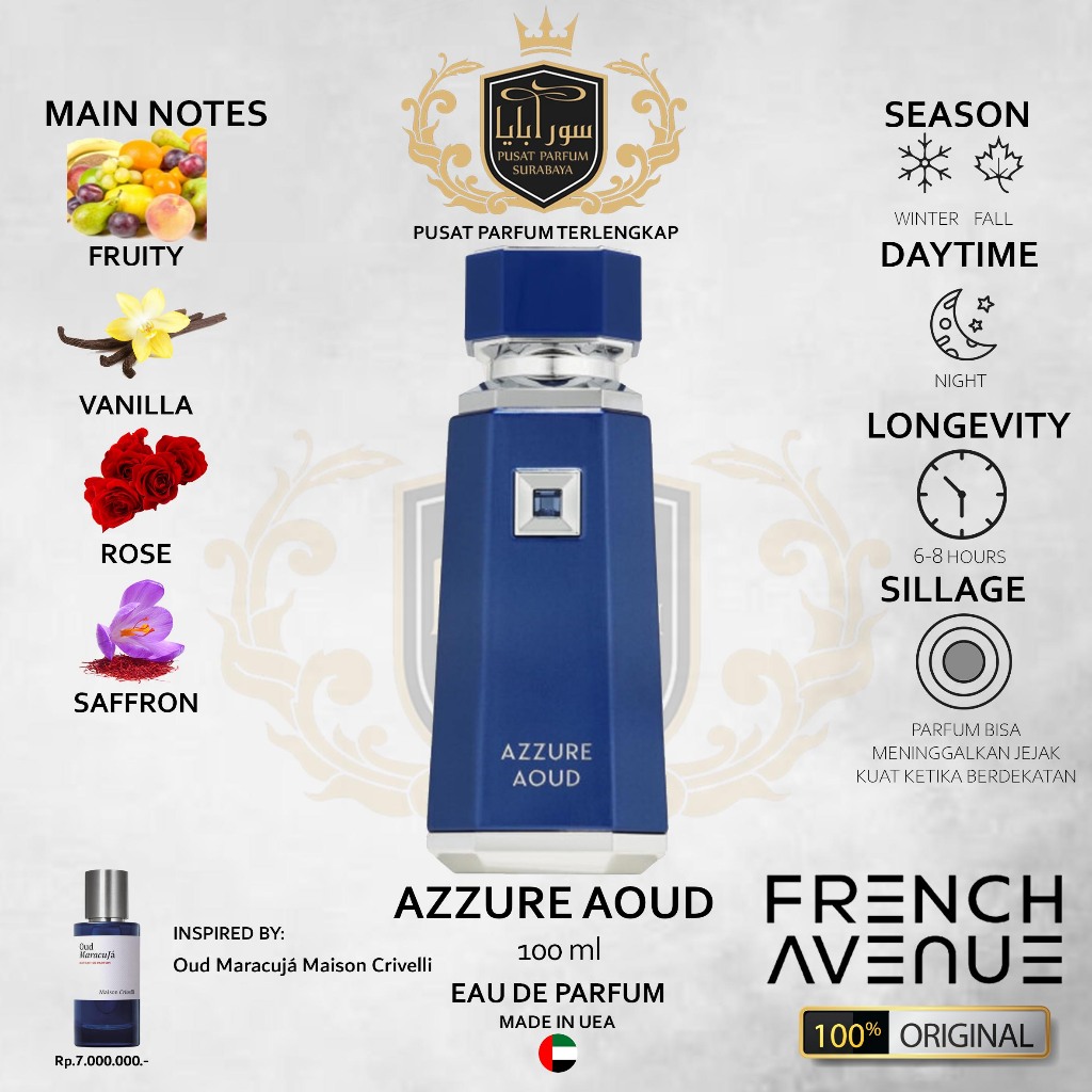 Jual Azzure Oud French Avenue Premium Parfum Pria/Wanita/Unisex ...