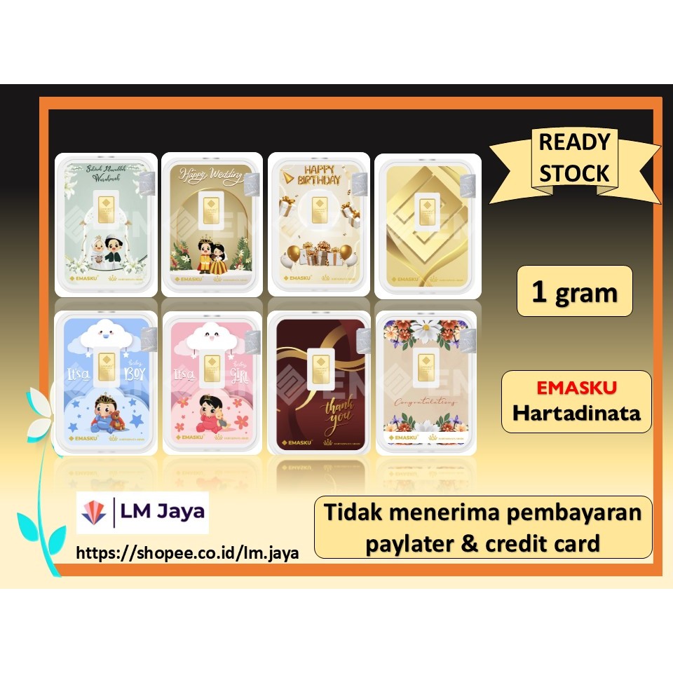 Jual Logam Mulia 1 gram EmasKu 1 gram Hartadinata 1 gram Wedding Series ...