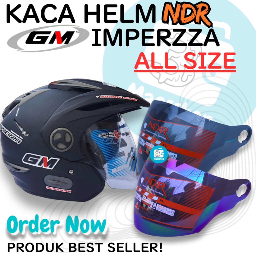 Jual kaca Visor helm helmet GM IMPREZZA NDR ClearView – Kaca Helm NDR Anti-Silau dan Jernih Vog ...