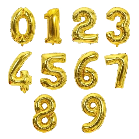 Jual BALON ANGKA 0-9 WARNA EMAS/GOLD | Shopee Indonesia