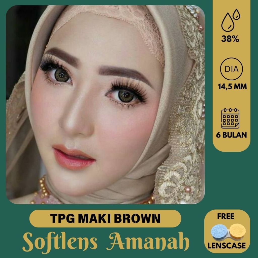 Jual Softlens TPG MAKI BROWN 14,5MM / Softlens Amanah / Softlen ...